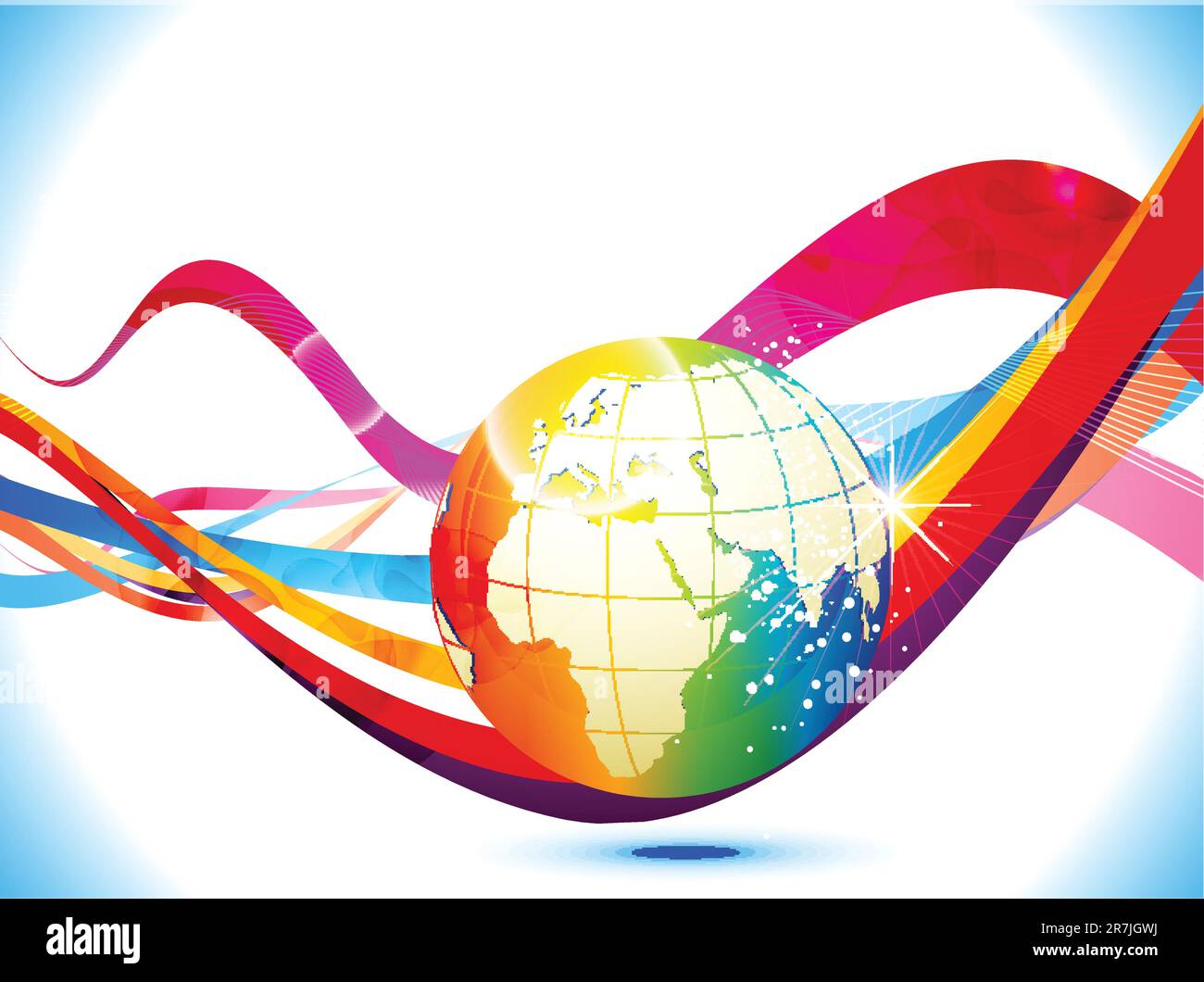 abstract colorful background with globe vector illustration Stock ...
