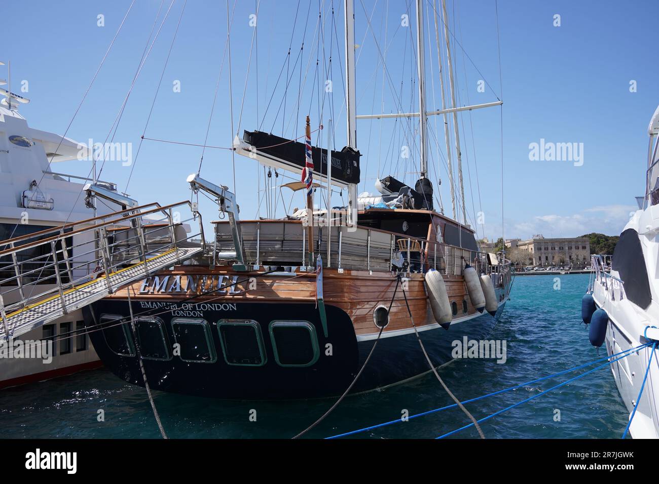 Luxury yacht boats on Rhodes beach, Greek Islands Stock Photo - Alamy