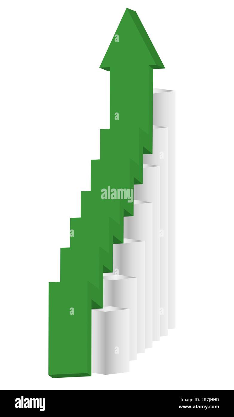 Green chart reflected isolated on white background Stock Vector Image ...