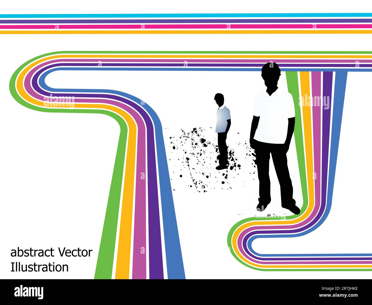 abstract colourful background with silhouette vector illustration Stock ...