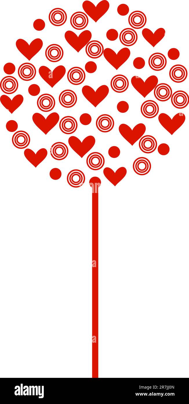 Heart symbol on the tree Stock Vector Images - Alamy
