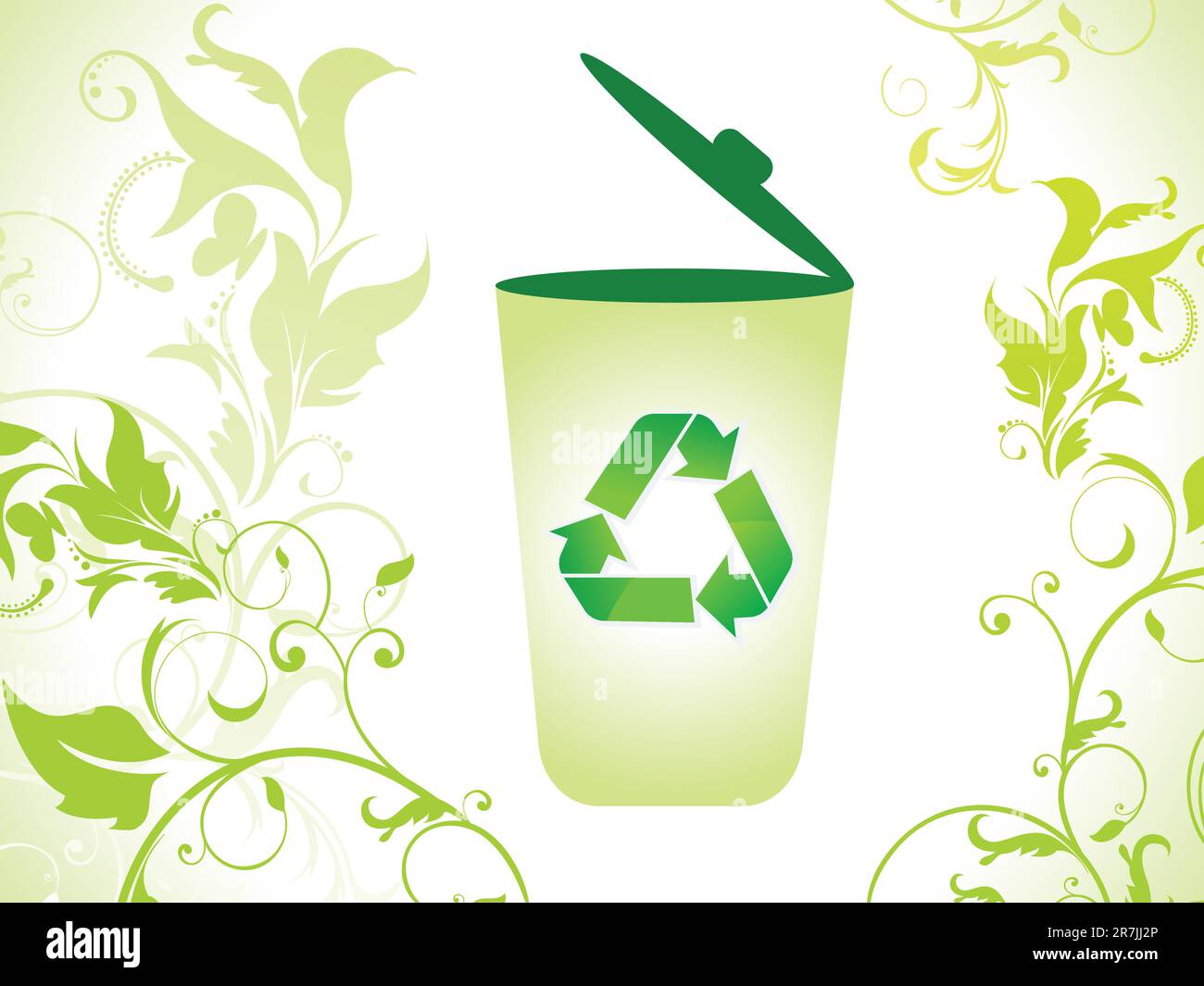 abstract eco green recycle bin icon vector illustration Stock Vector ...