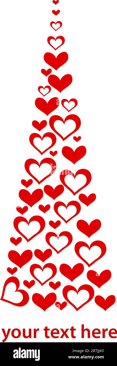 big red heart pyramid on white background Stock Vector Image & Art - Alamy