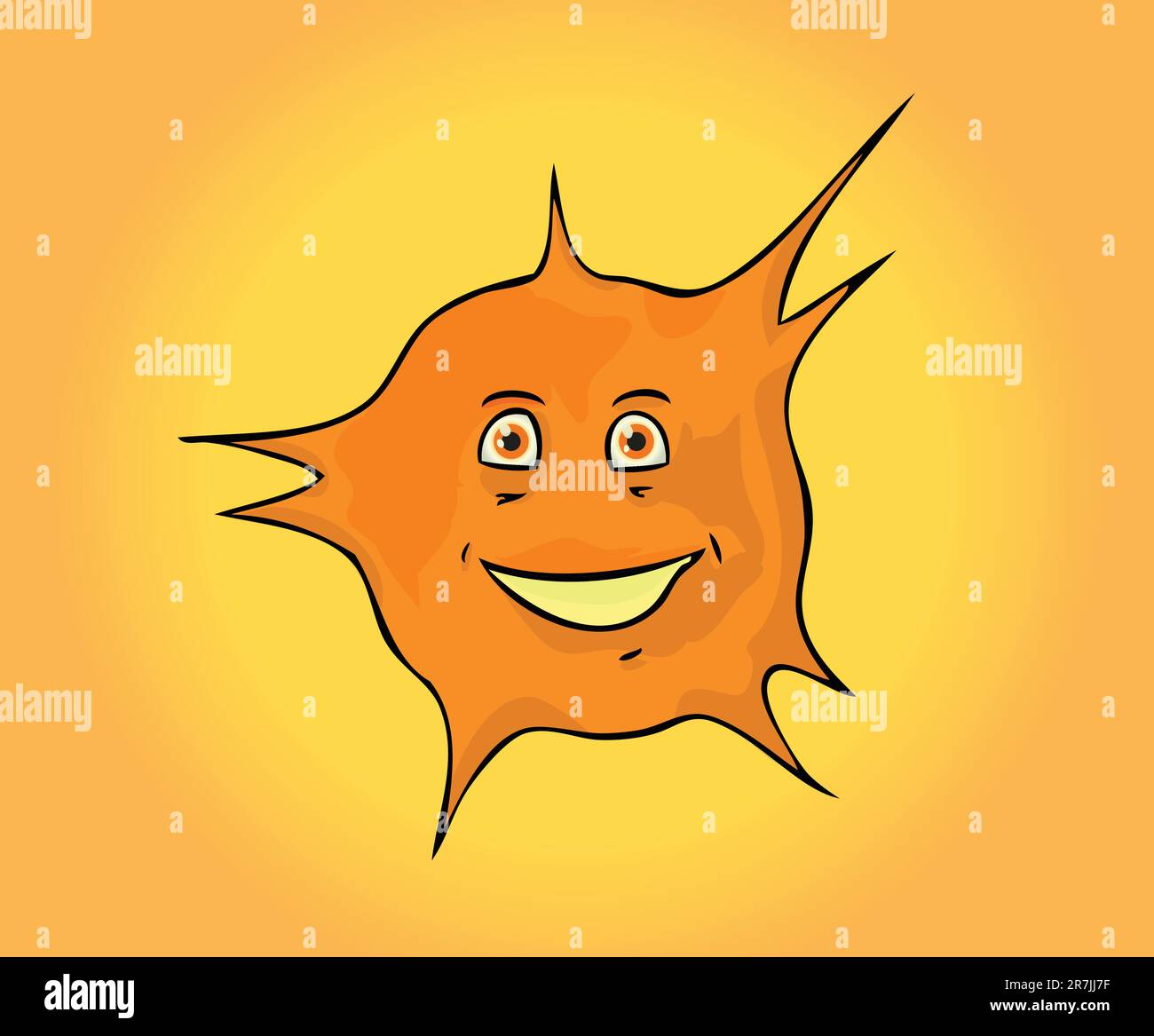 Happy orange sun on a simple background Stock Vector Image & Art - Alamy