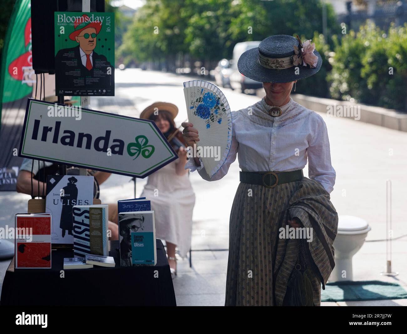 Actress dressed as Molly Bloom, during the presentation of 'Bloomsday ...