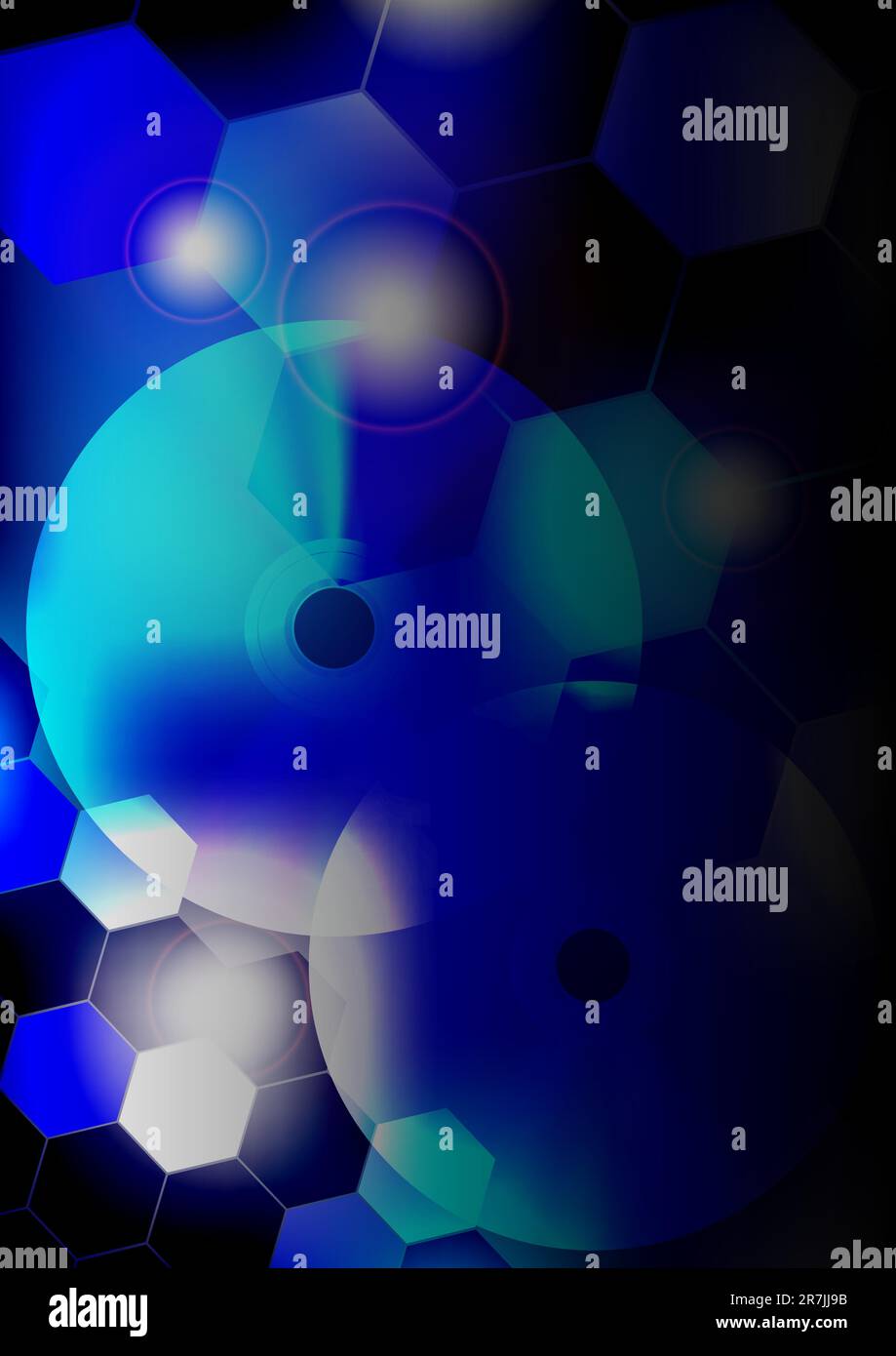 Blue Abstract Party Background - CD Compact Discs on Dark Blue Abstract ...