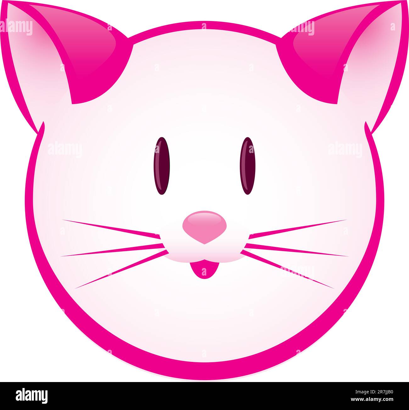 Cartoon gay pink kitty. Illustration for design on white background ...