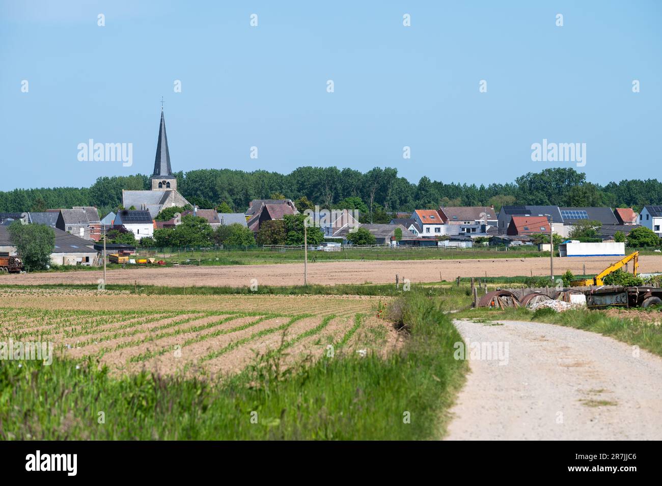 Kampenhout, Flemish Brabant, Belgium - May 30, 2023 - Bending country ...
