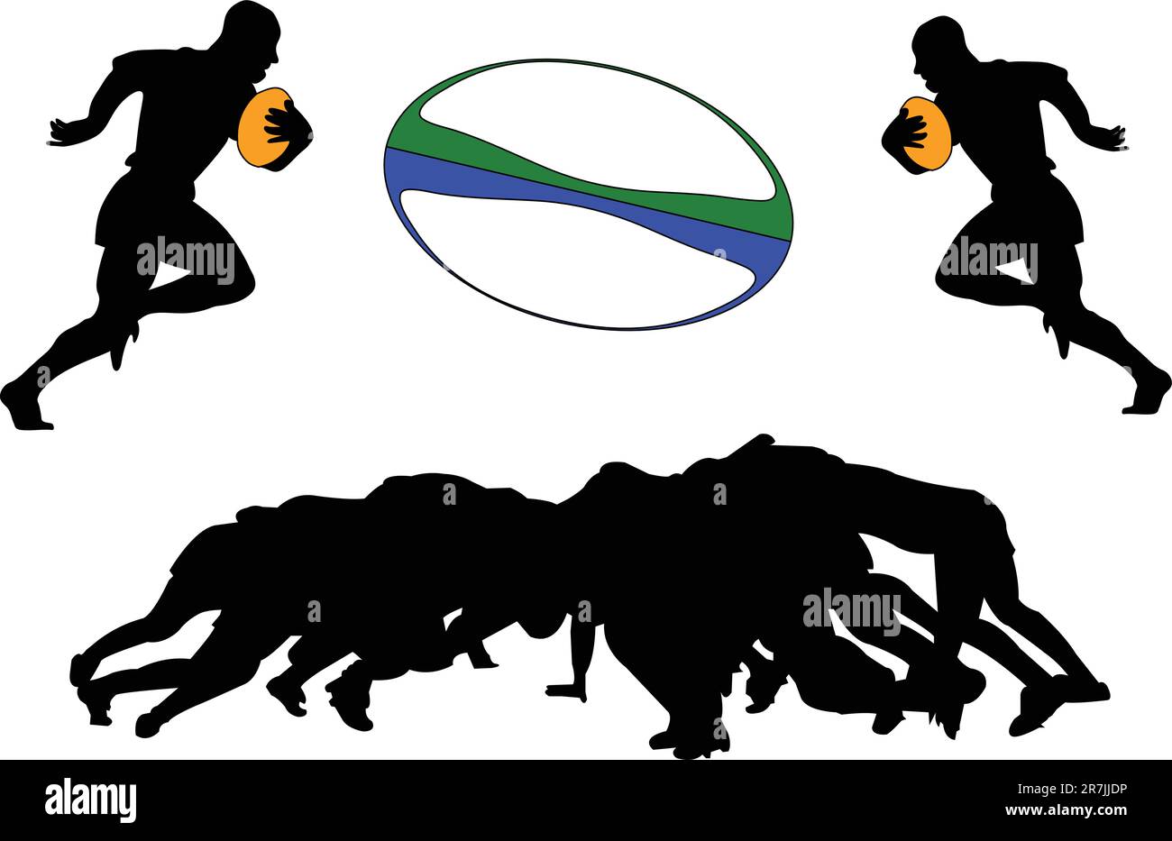 illustration of rugby players - vector Stock Vector Image & Art - Alamy