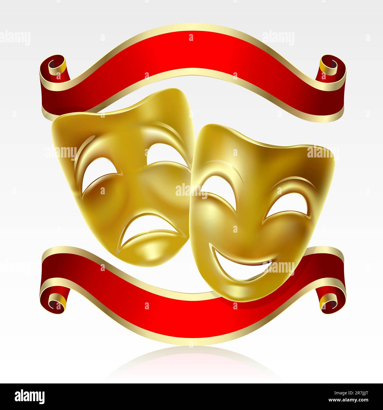 Theatrical mask with a red ribbon. Mesh Stock Vector Image & Art - Alamy