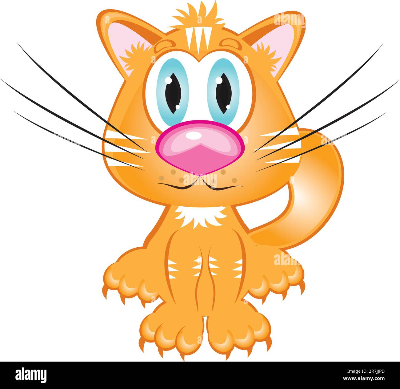 Cartoon red kitten. Illustration on white background Stock Vector Image ...