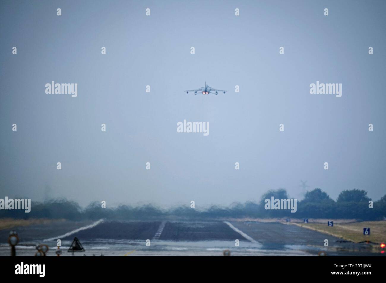 A Luftwaffe Tornado fighter aircraft takes off during the international ...