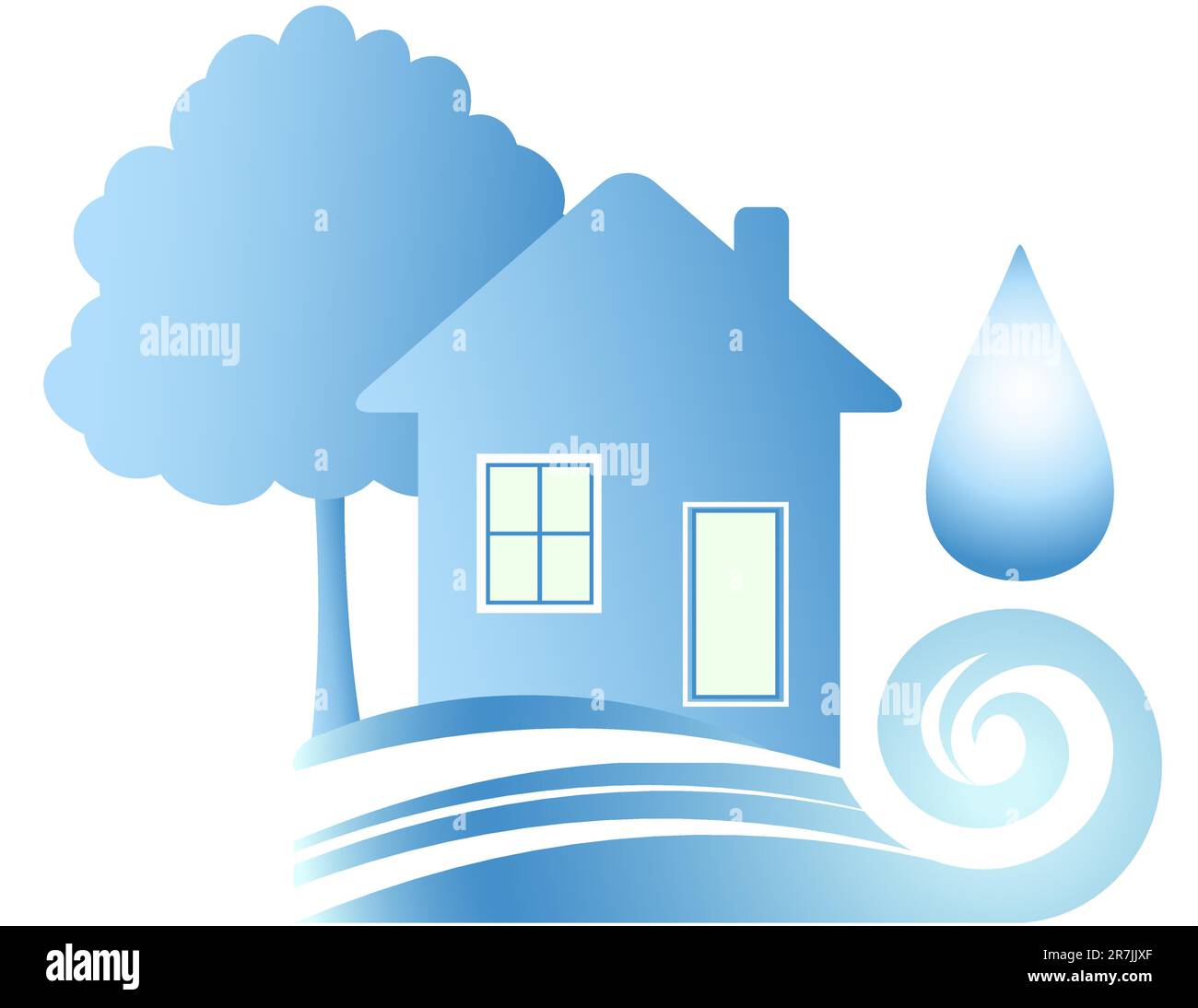 Clean ecology house, blue water and drop Stock Vector Image & Art - Alamy