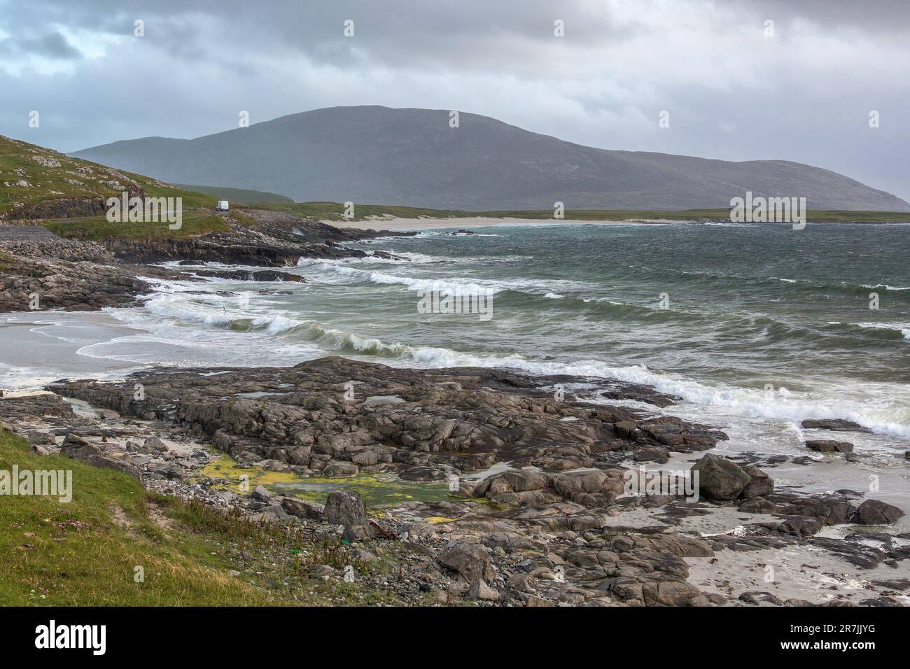 Traigh Hamara and Traigh Tuath at High Tide, Barra, Isle of Barra ...