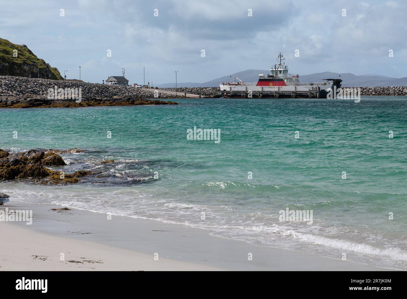 Caledonian MacBrayne Ferry anchoring at Eriskay Ferry Terminal ...