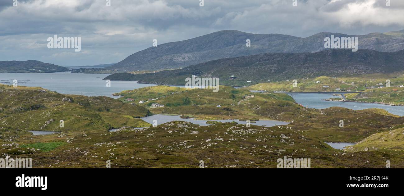 Mountain View from Beinn Scorabhaig to North Harbour, Caolas Sgalpaigh ...