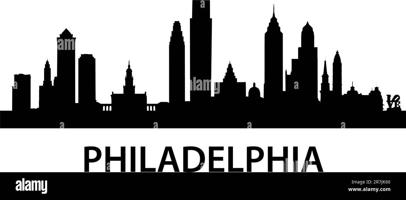 detailed illustration of Philadelphia, Pennsylvania Stock Vector Image ...
