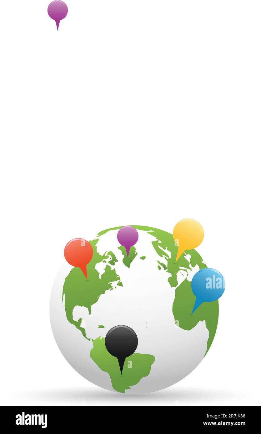World map location pins Stock Vector Images - Alamy