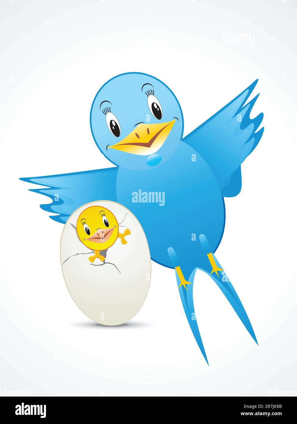 blue bird with child vector illustration Stock Vector Image & Art - Alamy