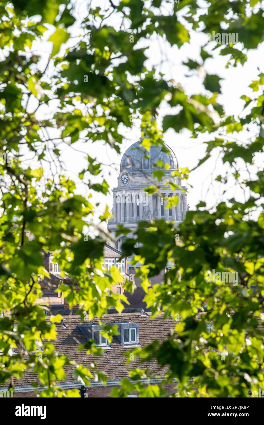 Council House viewed from the terrace at Nottingham Castle ...