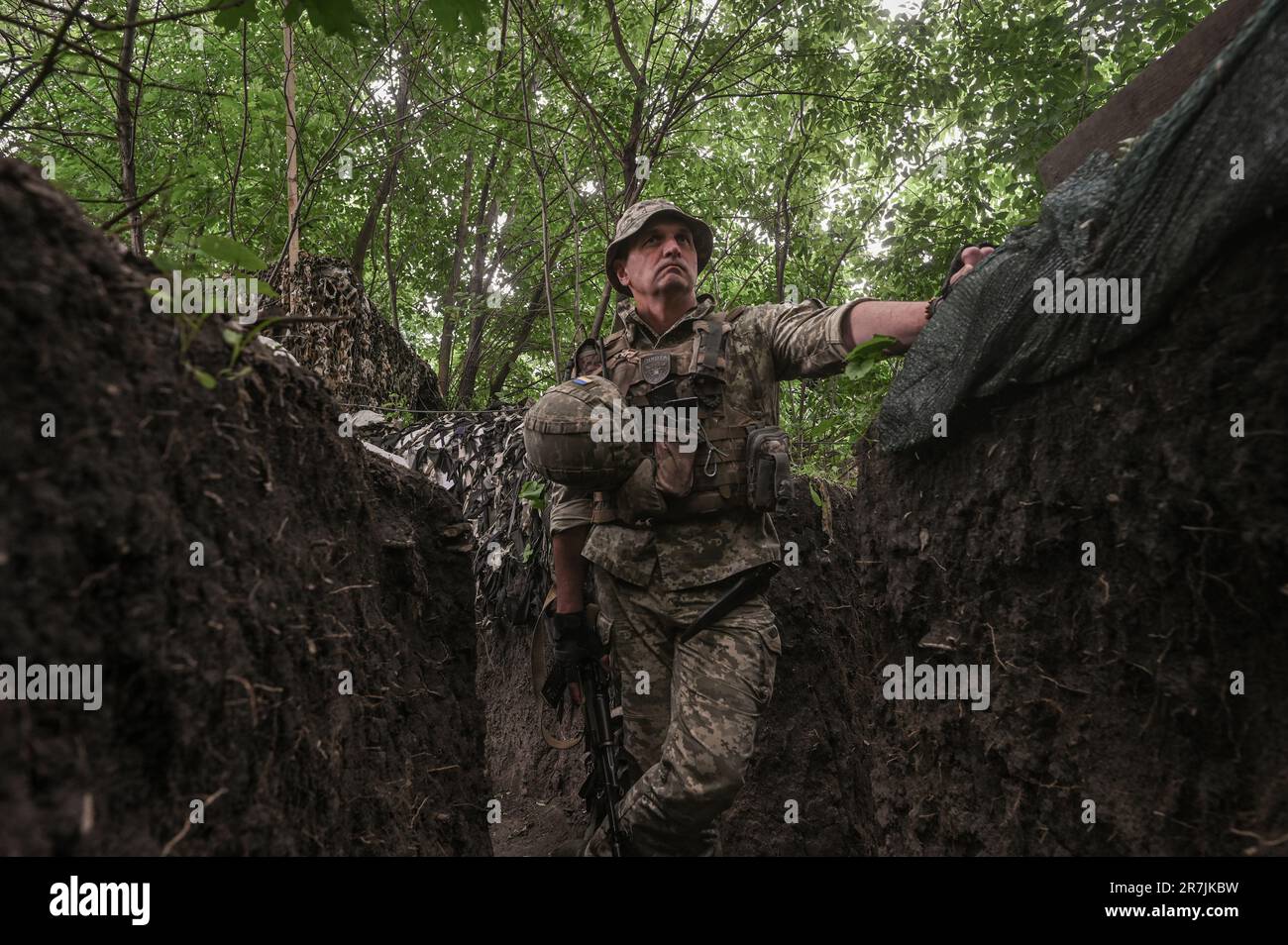 Ukraine. 14th June, 2023. A Ukrainian soldier with the callsign "Pihota ...