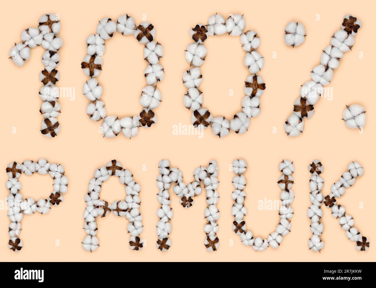 Lettering 100% pamuk from Turkish language means cotton, made of cotton ...