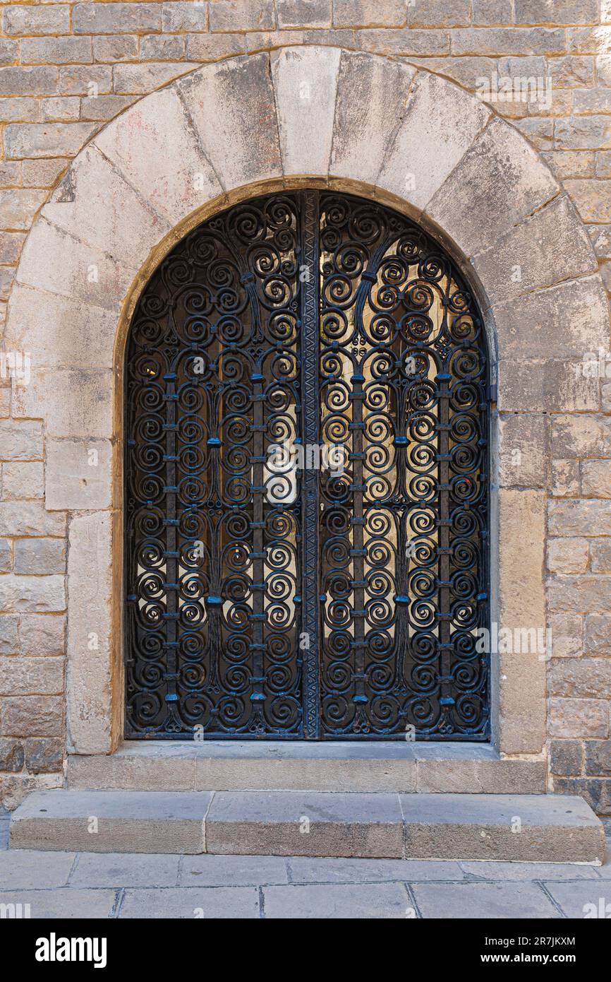 Exterior Detail of a Door in Barcelona Cathedral in the Gothic ...