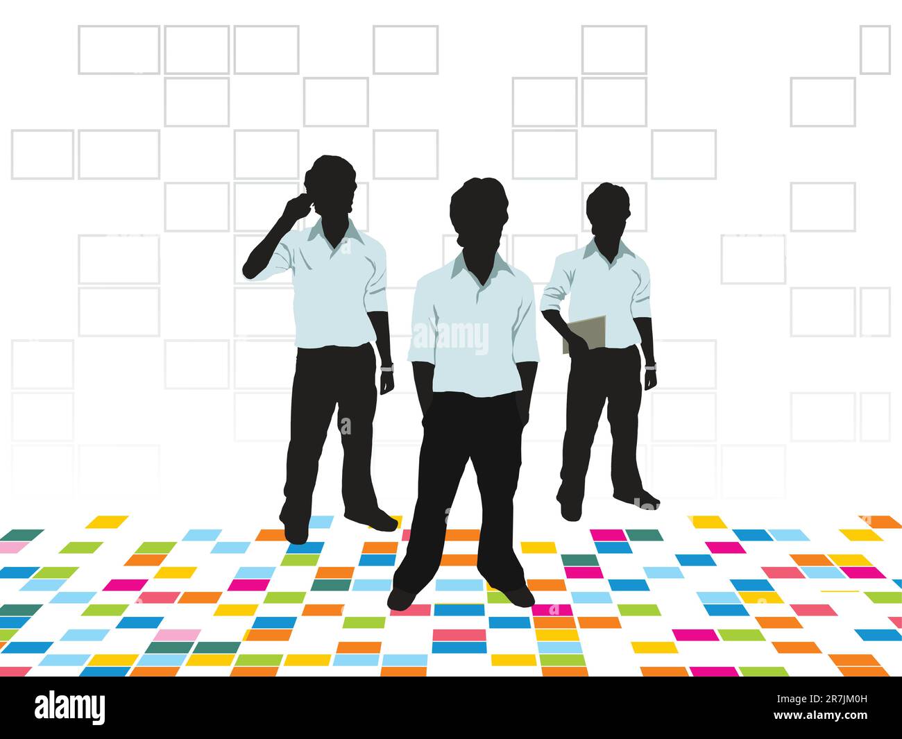 abstract colorful corporate background with silhouette vector ...