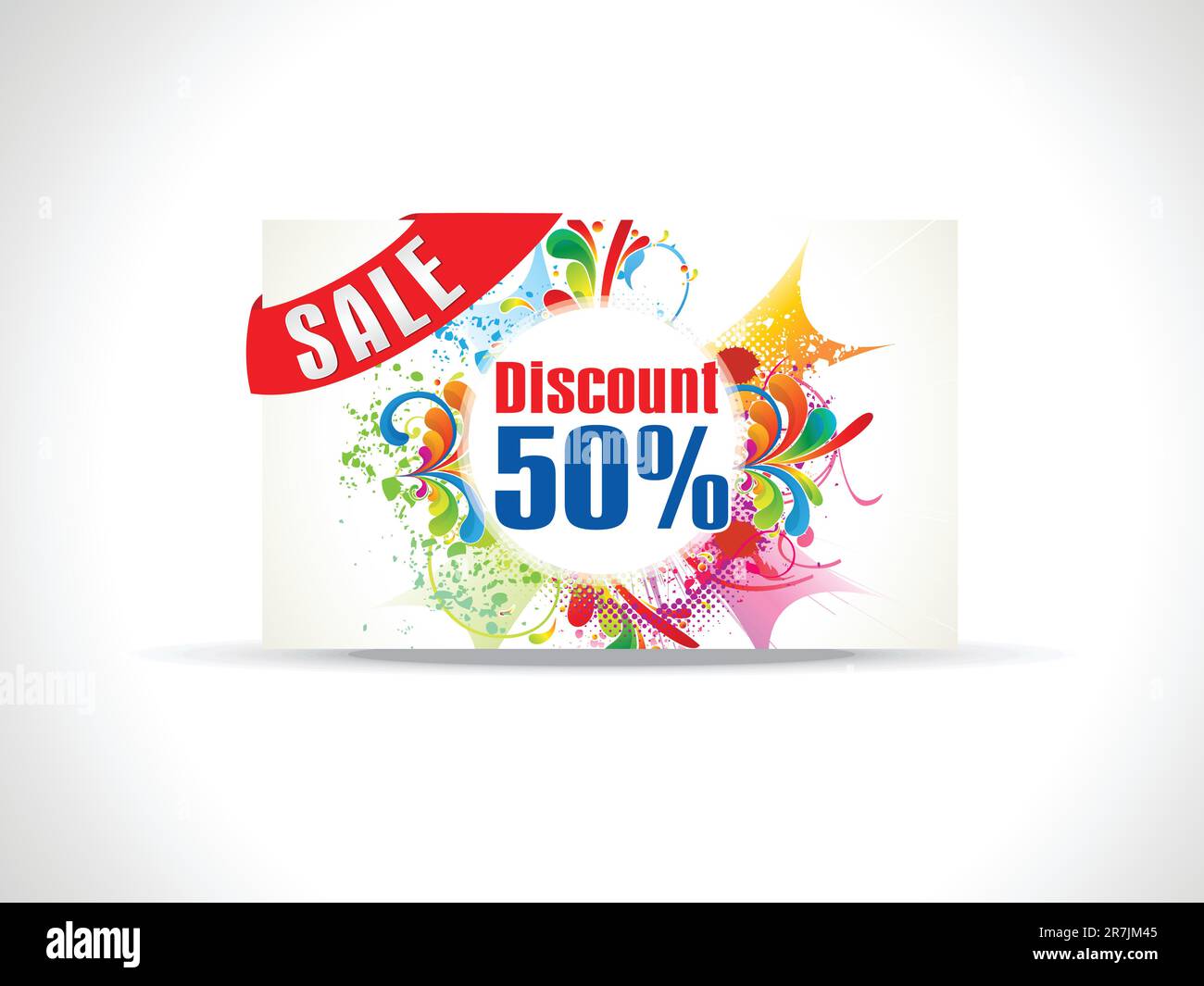 abstract colorful discount card vector illustration Stock Vector Image ...