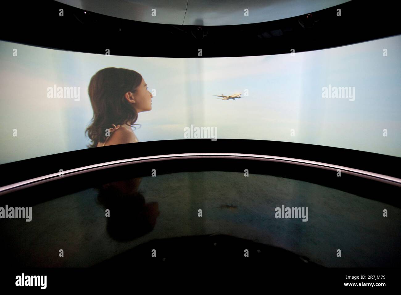 A television panel introducing Fusion World, a showcase for futuristic ...
