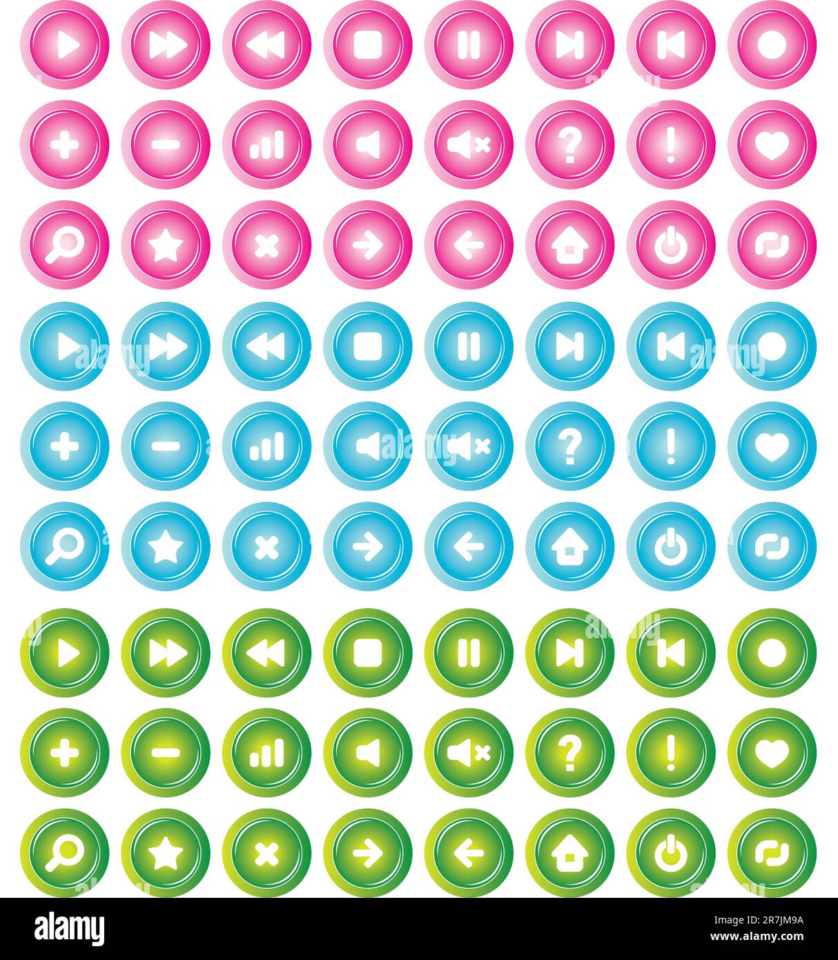 Vector set of icons and buttons for mobile and web applications; vector ...