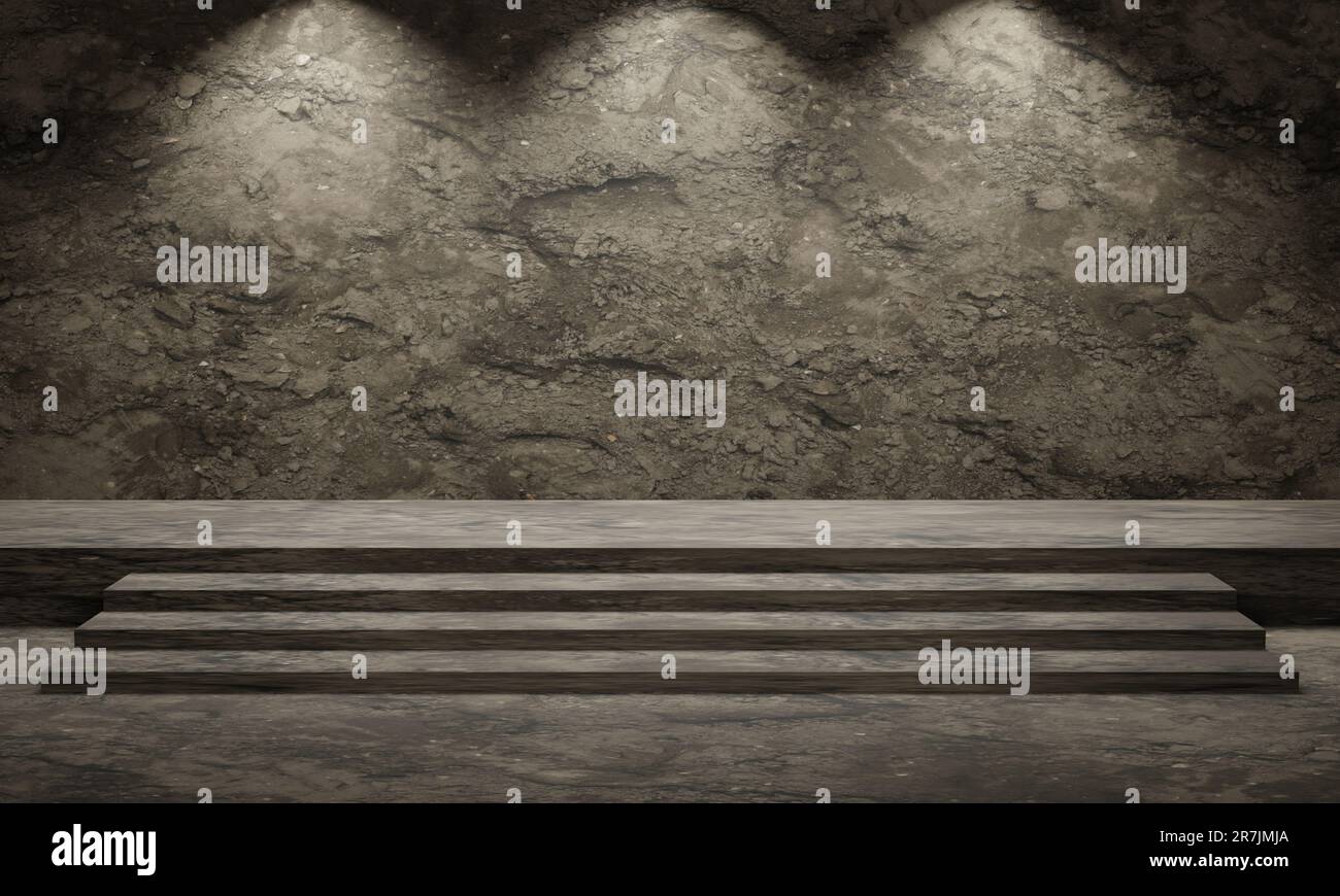 3d wall stage concrete texture 3d rendering Stock Photo - Alamy