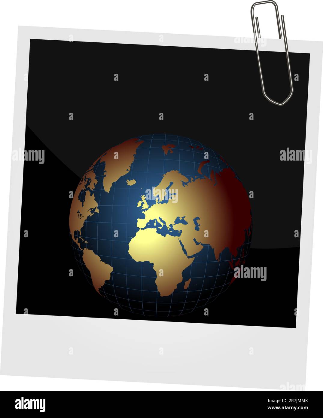 Illustration of our planet on photo frame background - vector Stock ...