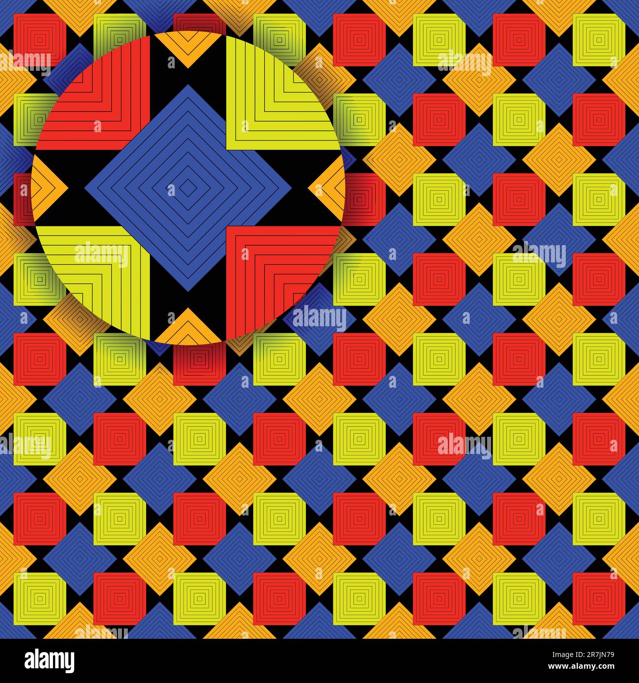 squares pattern with detail, abstract texture; vector art illustration ...