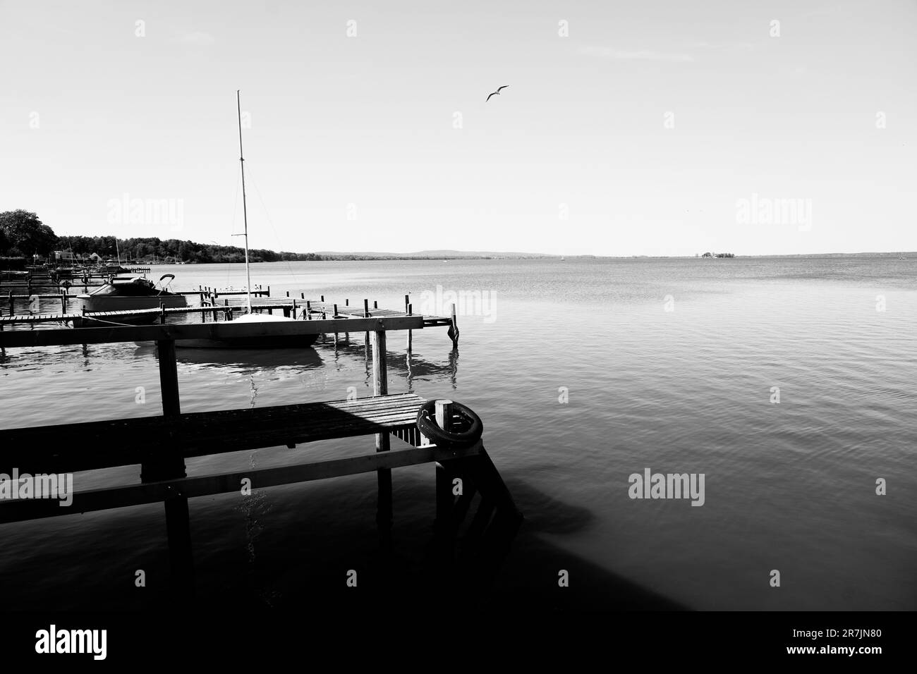 Steinhuder meer nature landscape Black and White Stock Photos & Images ...