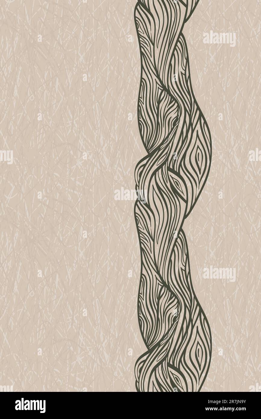 vector seamless crooked oak tree truk on grunge background, clipping ...