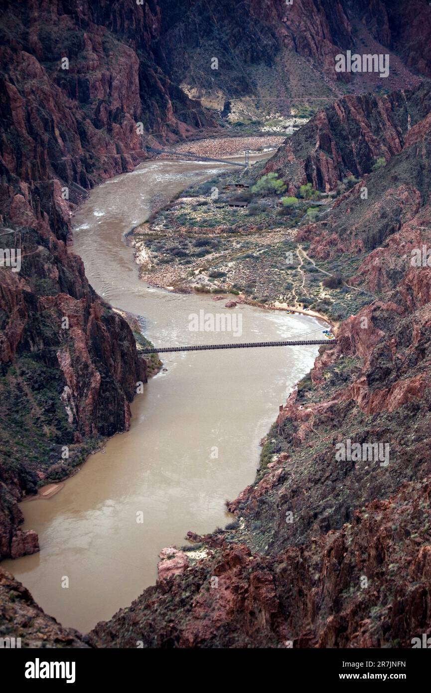 Looking down at the Colorado River from the Clear Creek Trail in ...