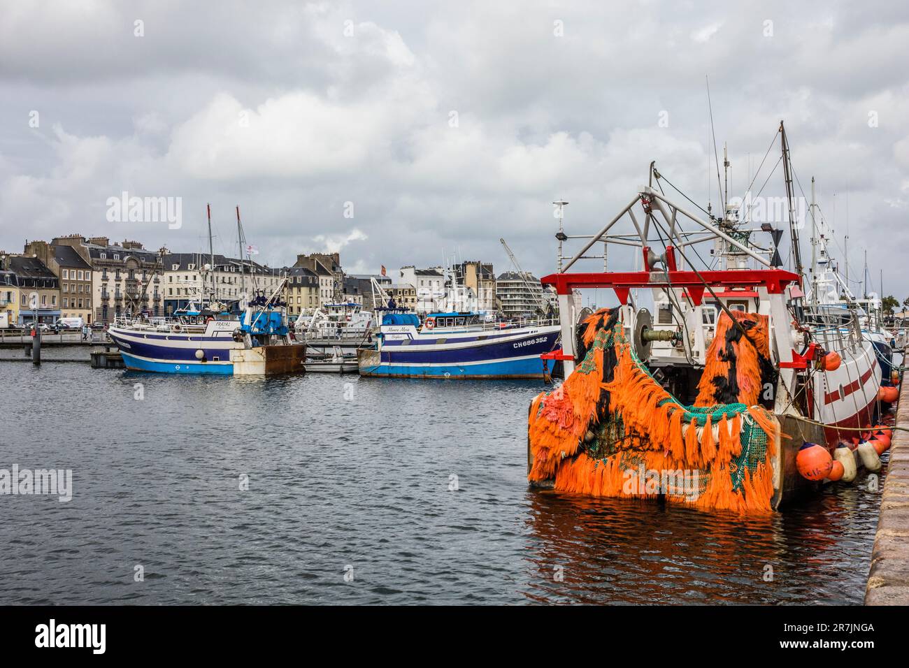 fishing vessel moored at Bassin du Commerce, the old commercial dock of ...