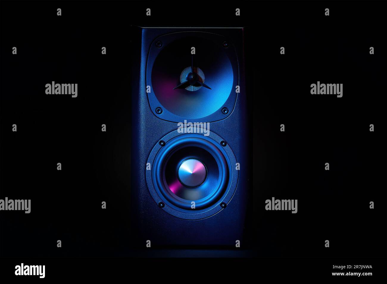 Multimedia acoustic sound speaker with neon lighting. Sound audio ...