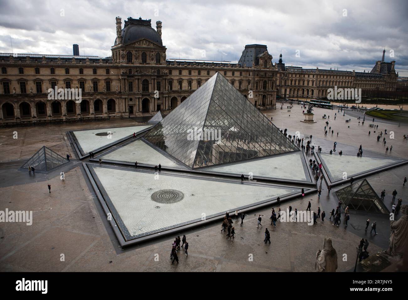The historic Louvre Pyramid at the Louvre Museum in Paris Stock Photo ...