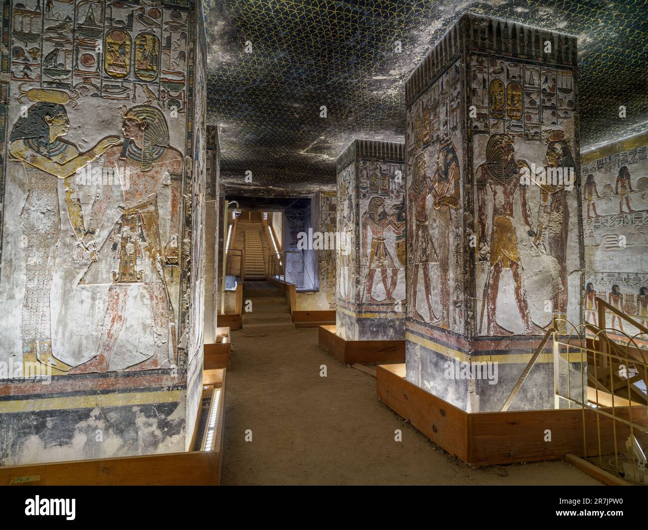 Exploring Seti Is Colorful Tomb in Luxors Valley of the Kings Stock ...