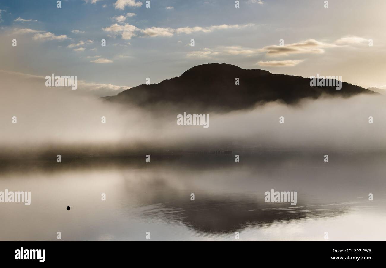 The Mist looking over Loch Long at Ardgartan Stock Photo - Alamy