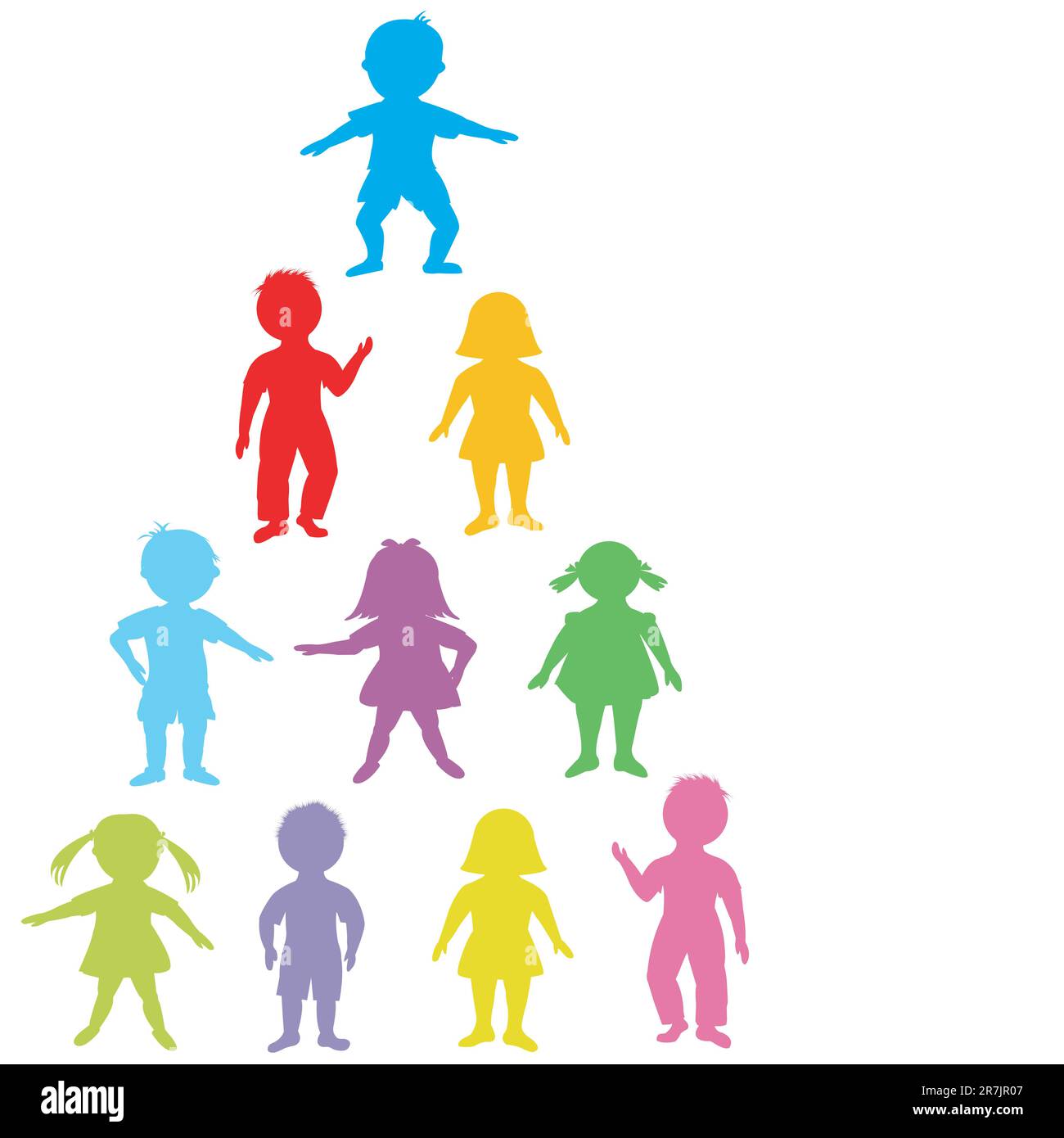Group of colored stylized kids Stock Vector Image & Art - Alamy