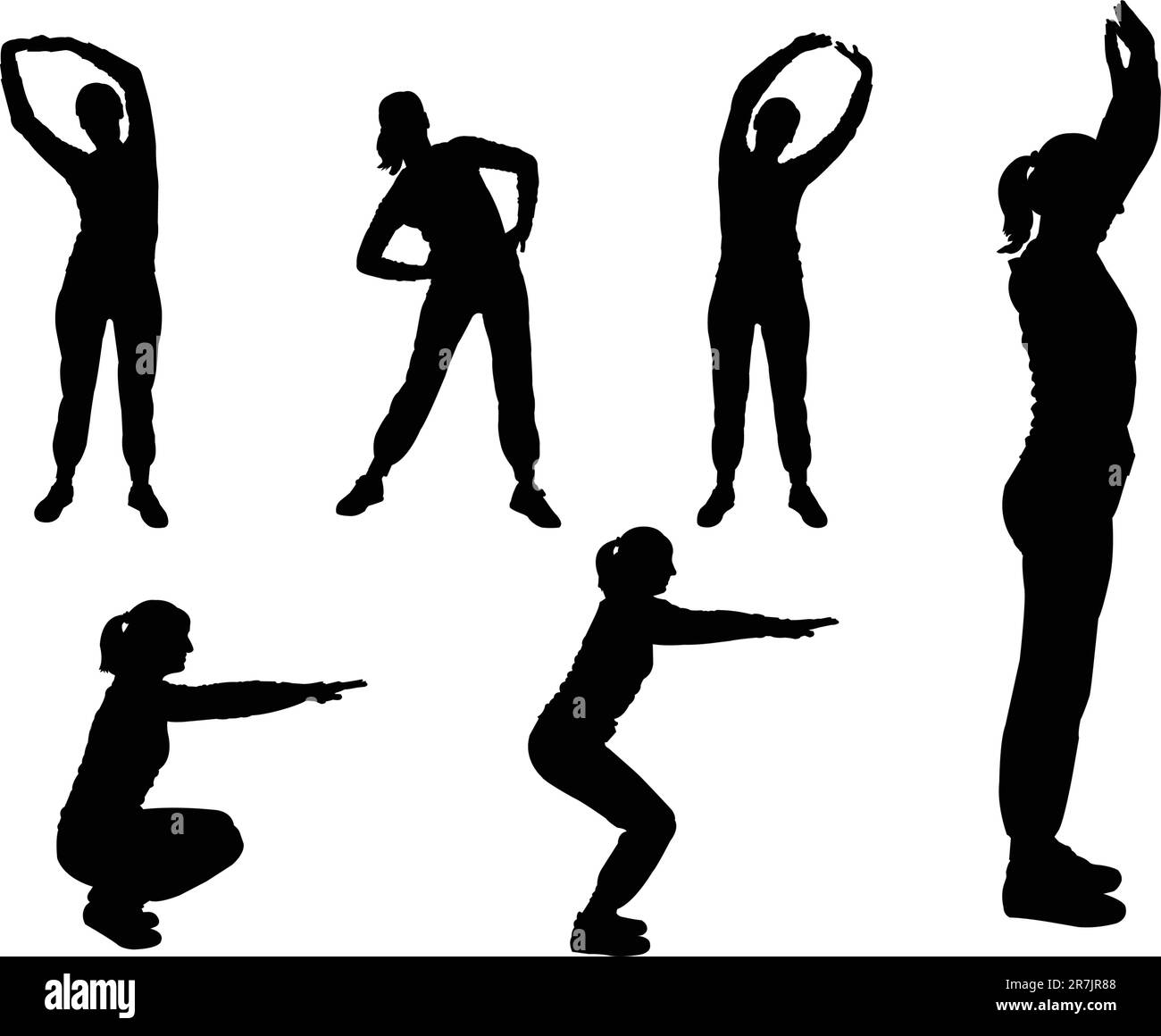 illustration of aerobic girl - vector Stock Vector Image & Art - Alamy