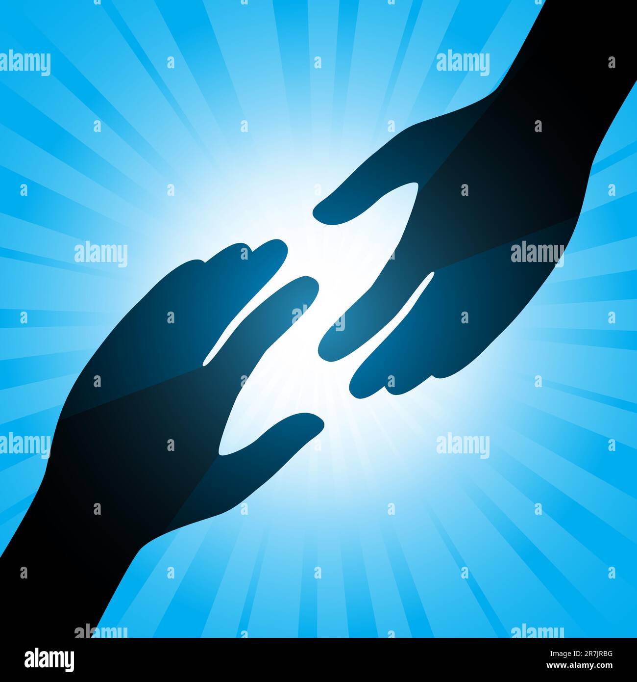 Handshake. Illustration on an abstract blue background Stock Vector ...