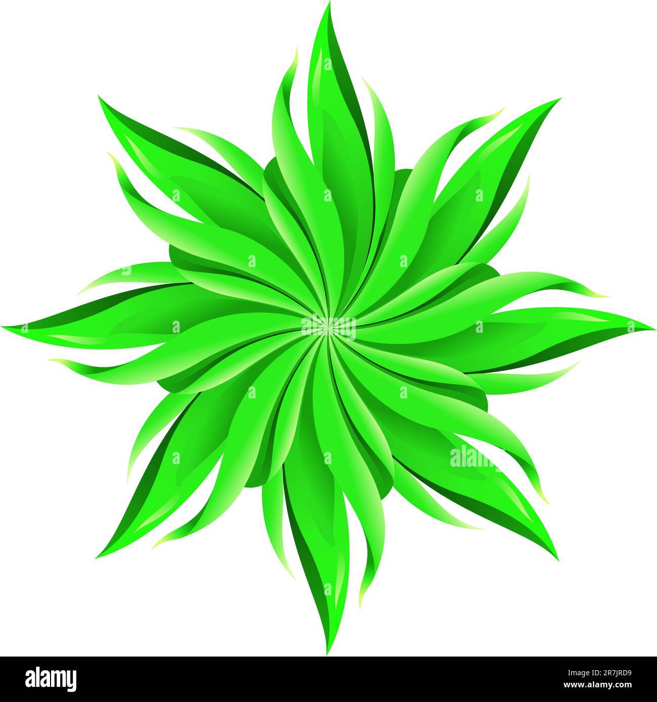 An abstract green flower on white background. A highly useful art ...