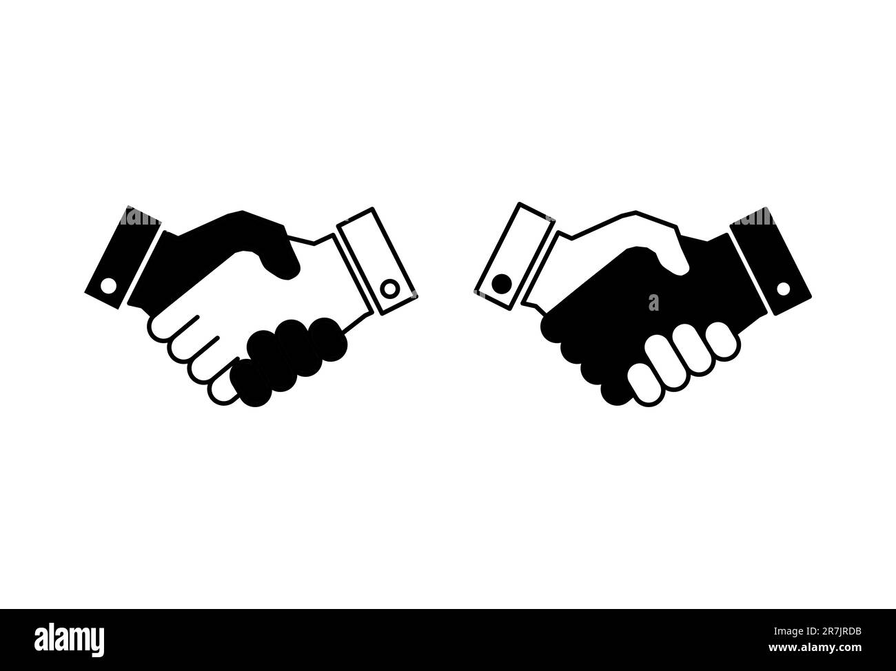 Handshake icon set. business handshake. contact agreement Stock Vector ...