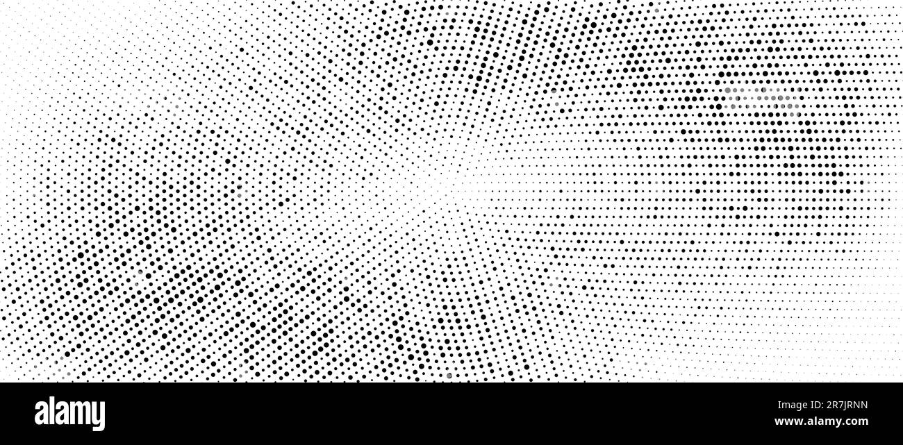 Radial Halftone Gradient Background Dotted Concentric Texture With Fading Effect Black And