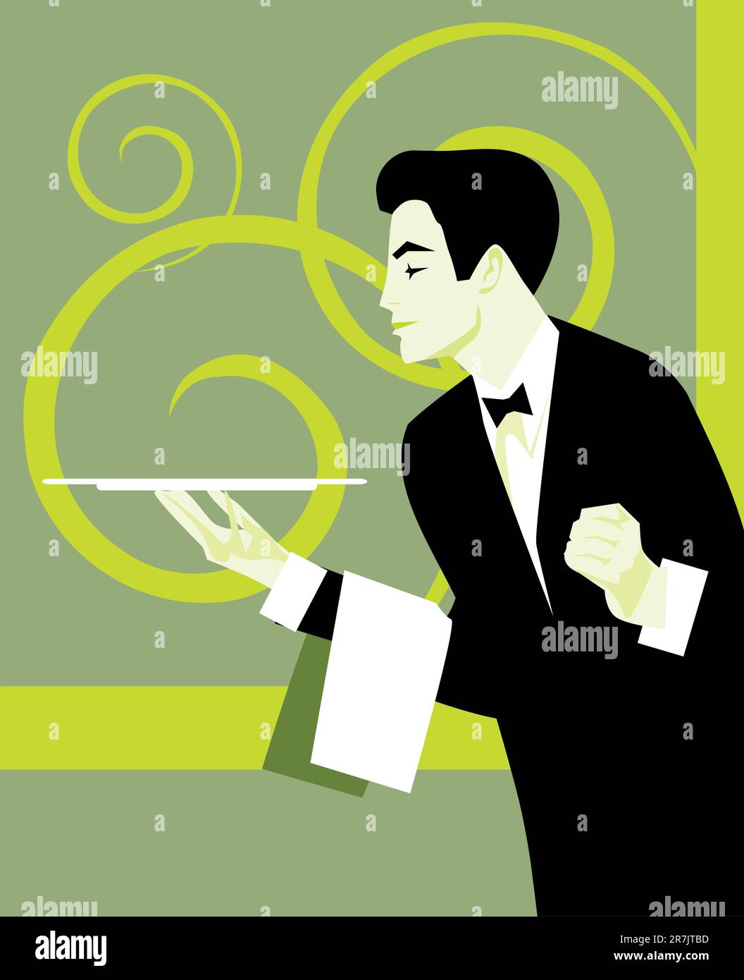 Man holding plate empty Stock Vector Images - Alamy