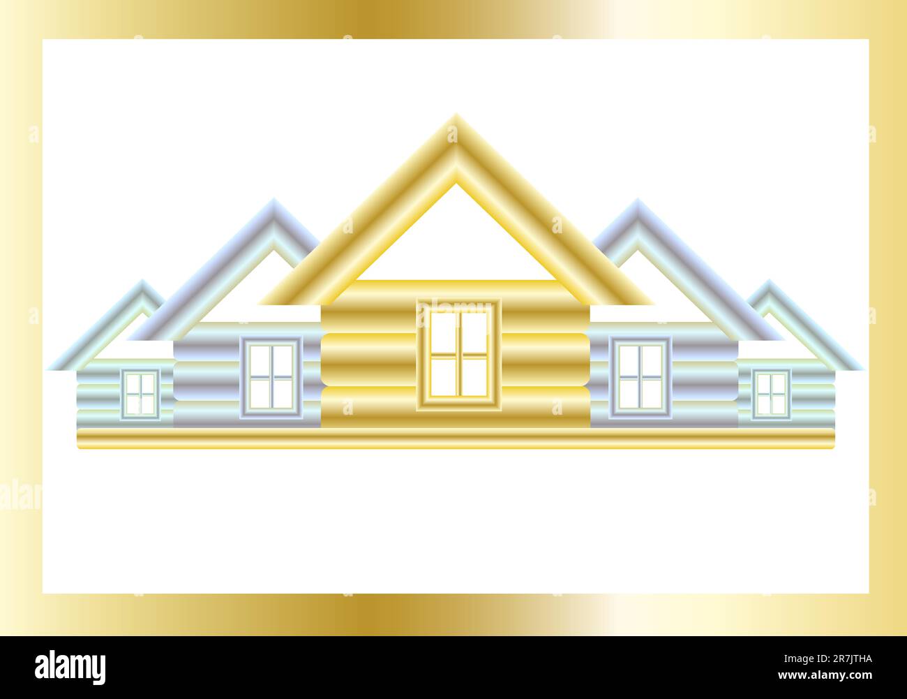 Golden and silver houses on a white background Stock Vector Image & Art ...